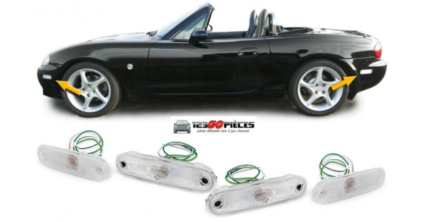 Feux de gabarit latéraux réflecteurs blancs Mazda MX5 NA NB 1989-2005 ...
